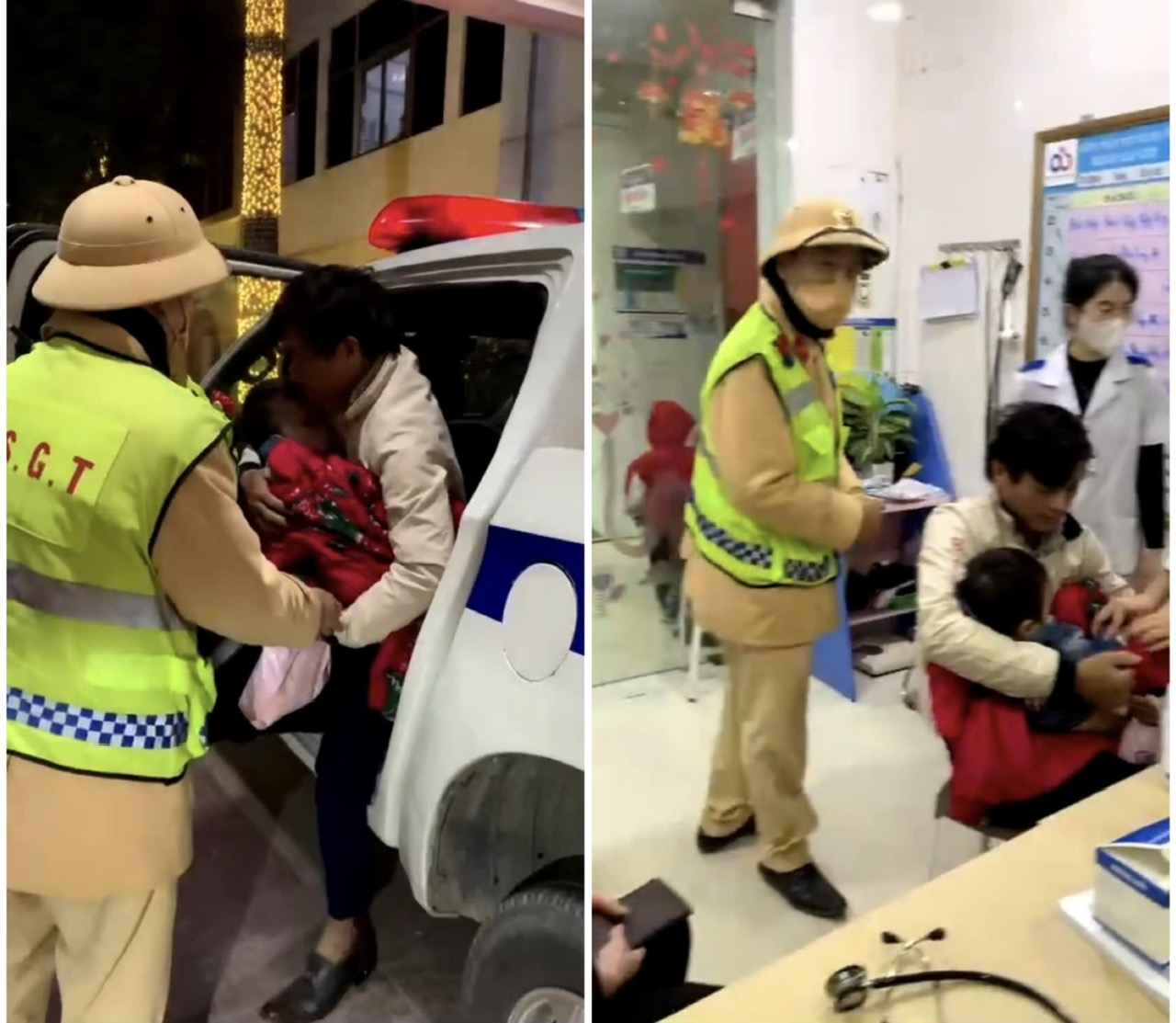 Cảnh sát Giao thông kịp thời đưa cháu bé 5 tuổi đi cấp cứu thoát khỏi ...